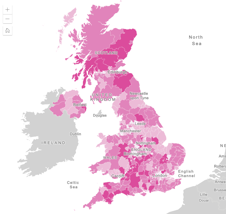 Interactive map shows proportion of population signed up to donate ...